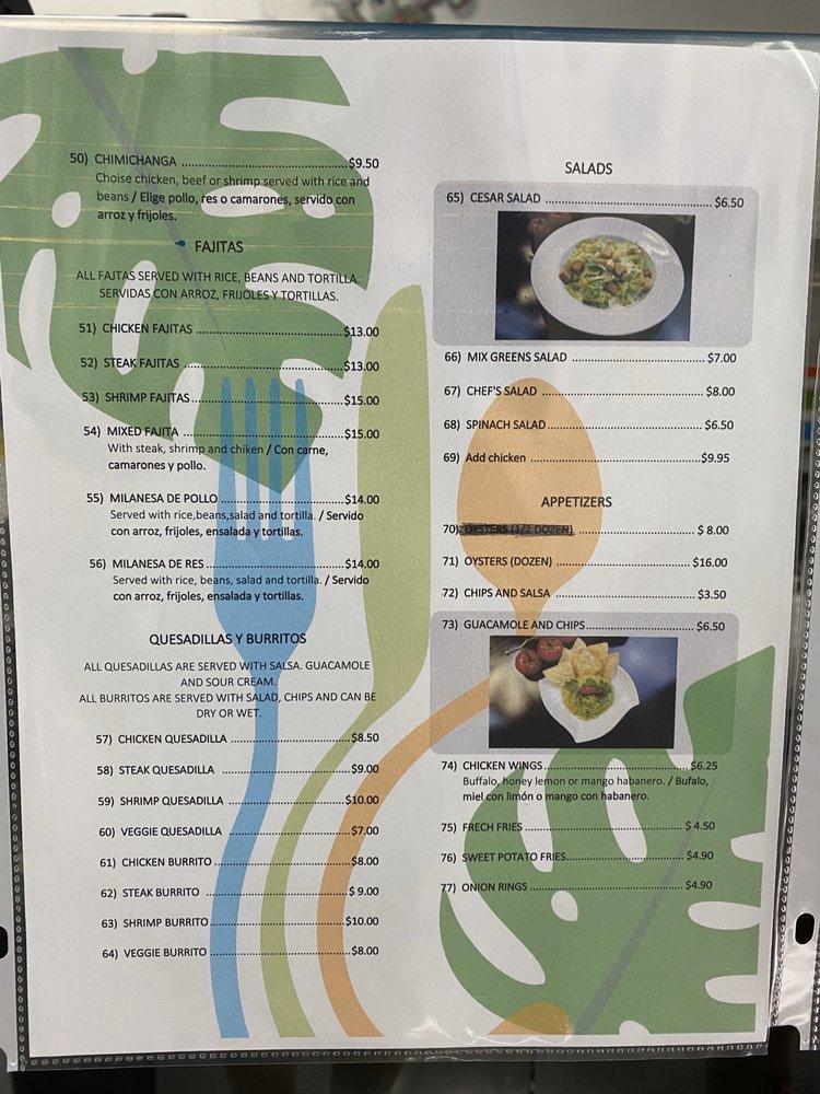 Menu at El Capricho Restaurant, San Francisco
