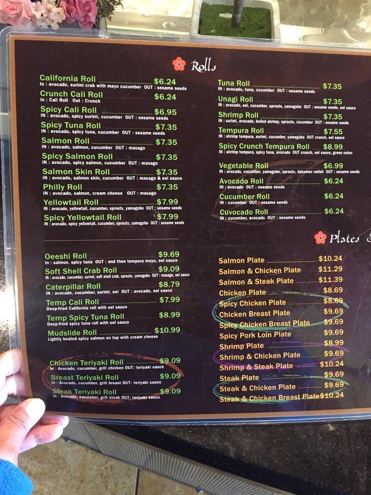 Menu at Kiku Japanese Grill restaurant, Moorpark