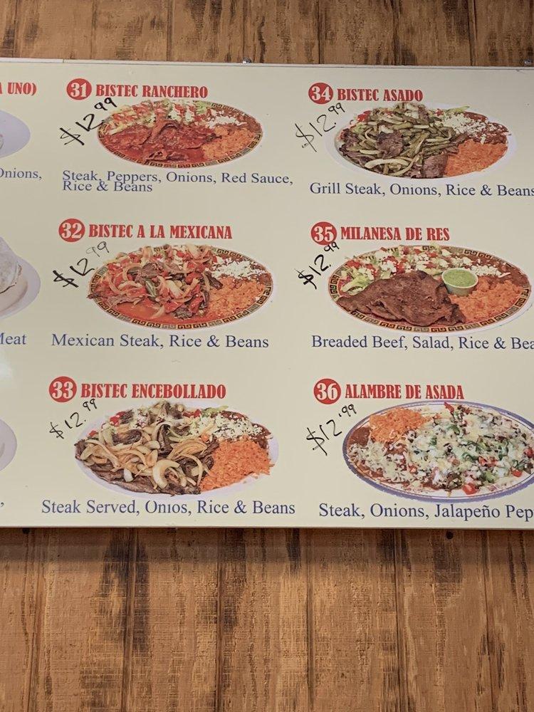 Menu at Taqueria Don Pedro restaurant, Corona, N McKinley St