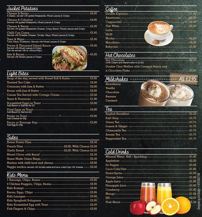 Menu at Clifton Cafe, Rugby, 33 Clifton Rd