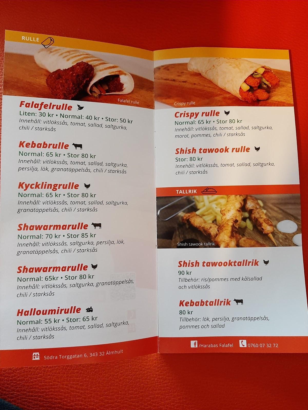 Menu at HARABAS restaurant, Älmhult