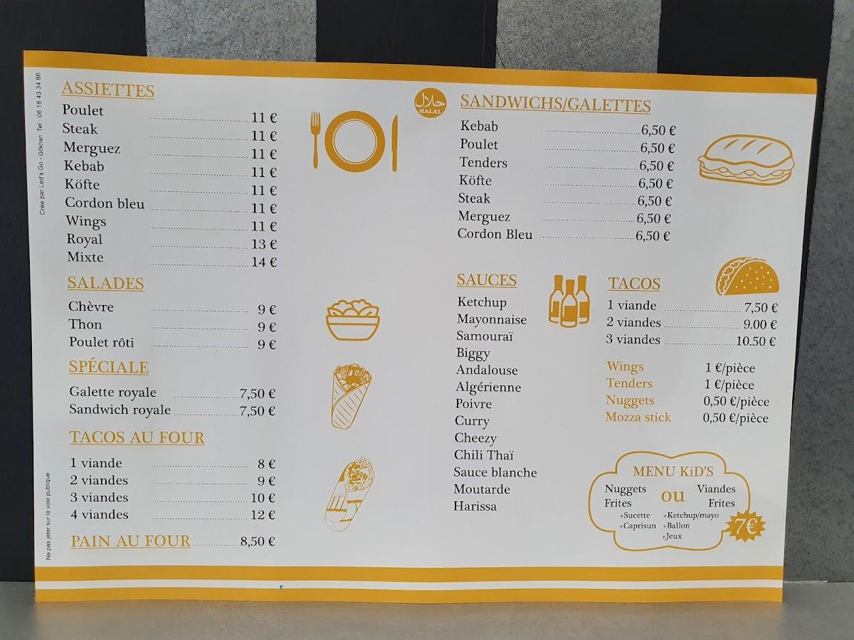 Menu au Pacy palace restaurant, Pacy-sur-Eure