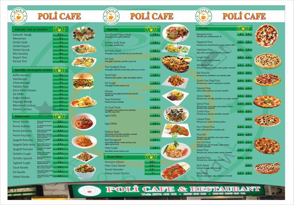 Menu at Poli Restaurant, Istanbul
