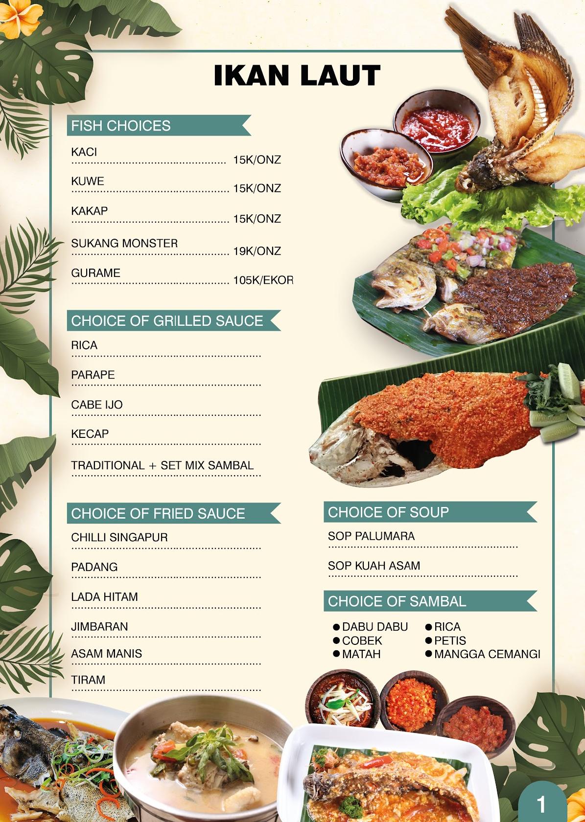 Menu at The Rica Resto - Bogor restaurant, Bogor