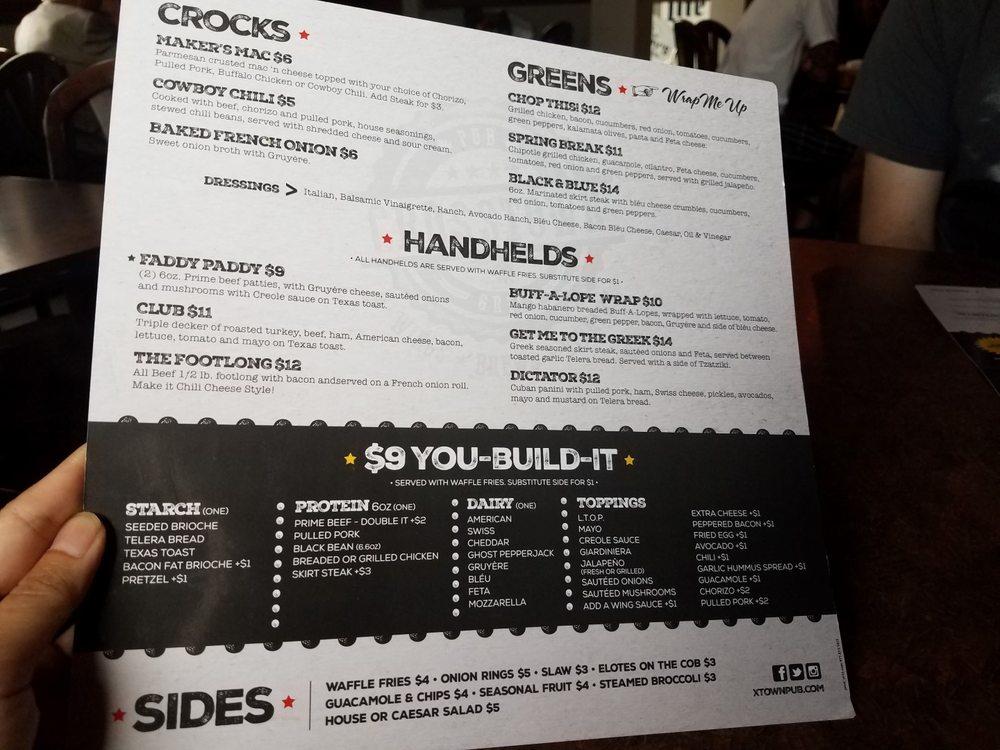 Menu at Crosstown Pub & Grill, Batavia