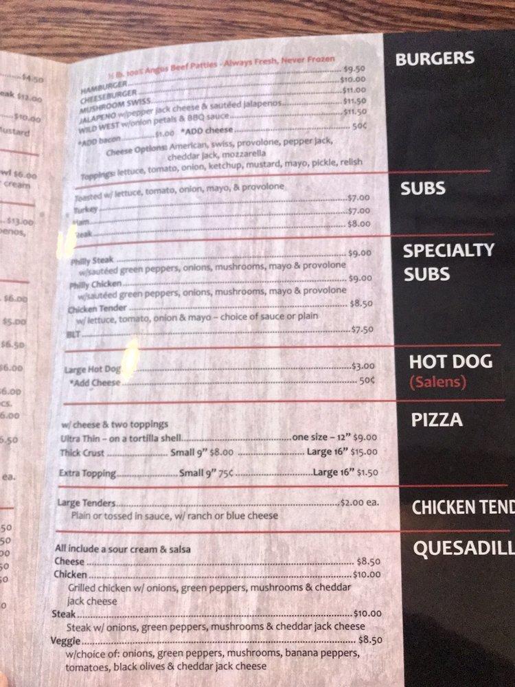 Menu at Halfway Inn pub & bar, Olean