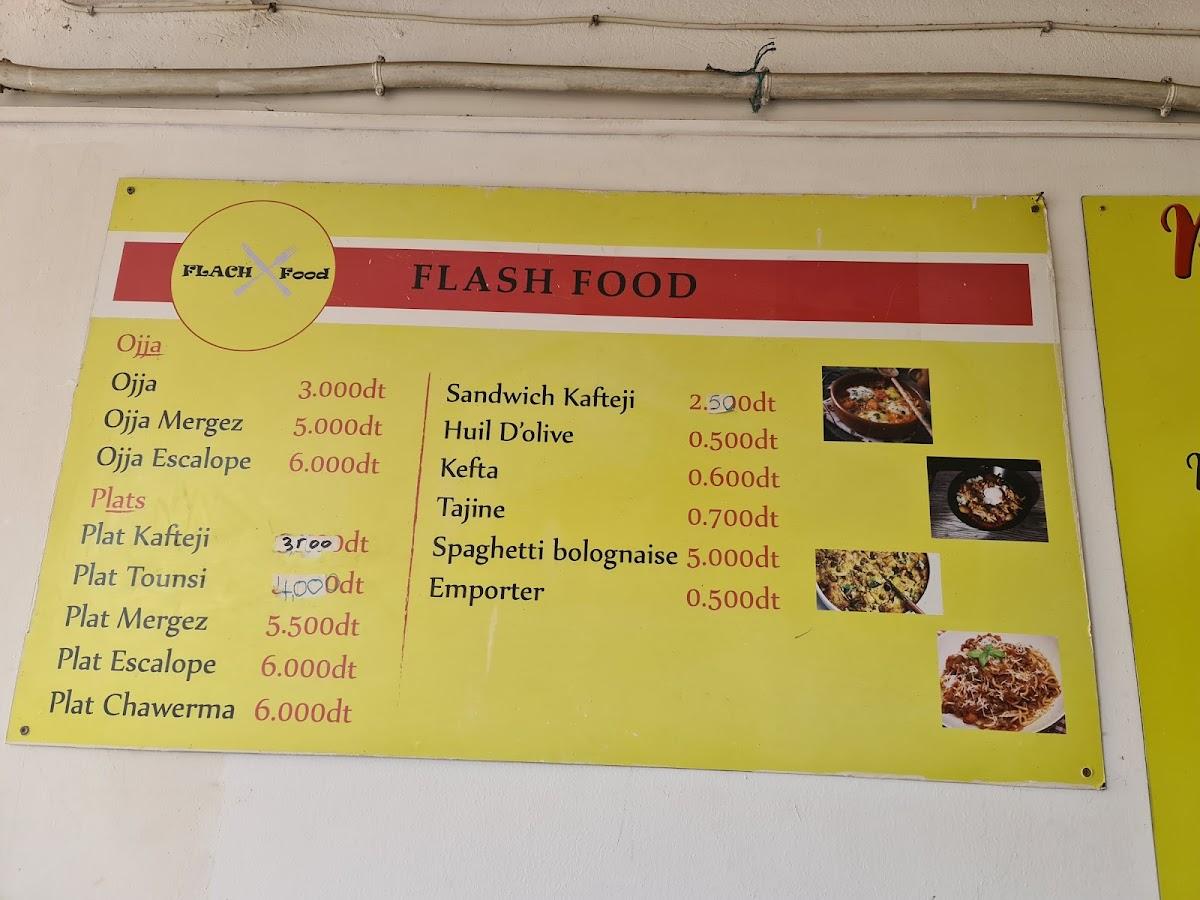 Menu at Flash Food restaurant, Cebalat