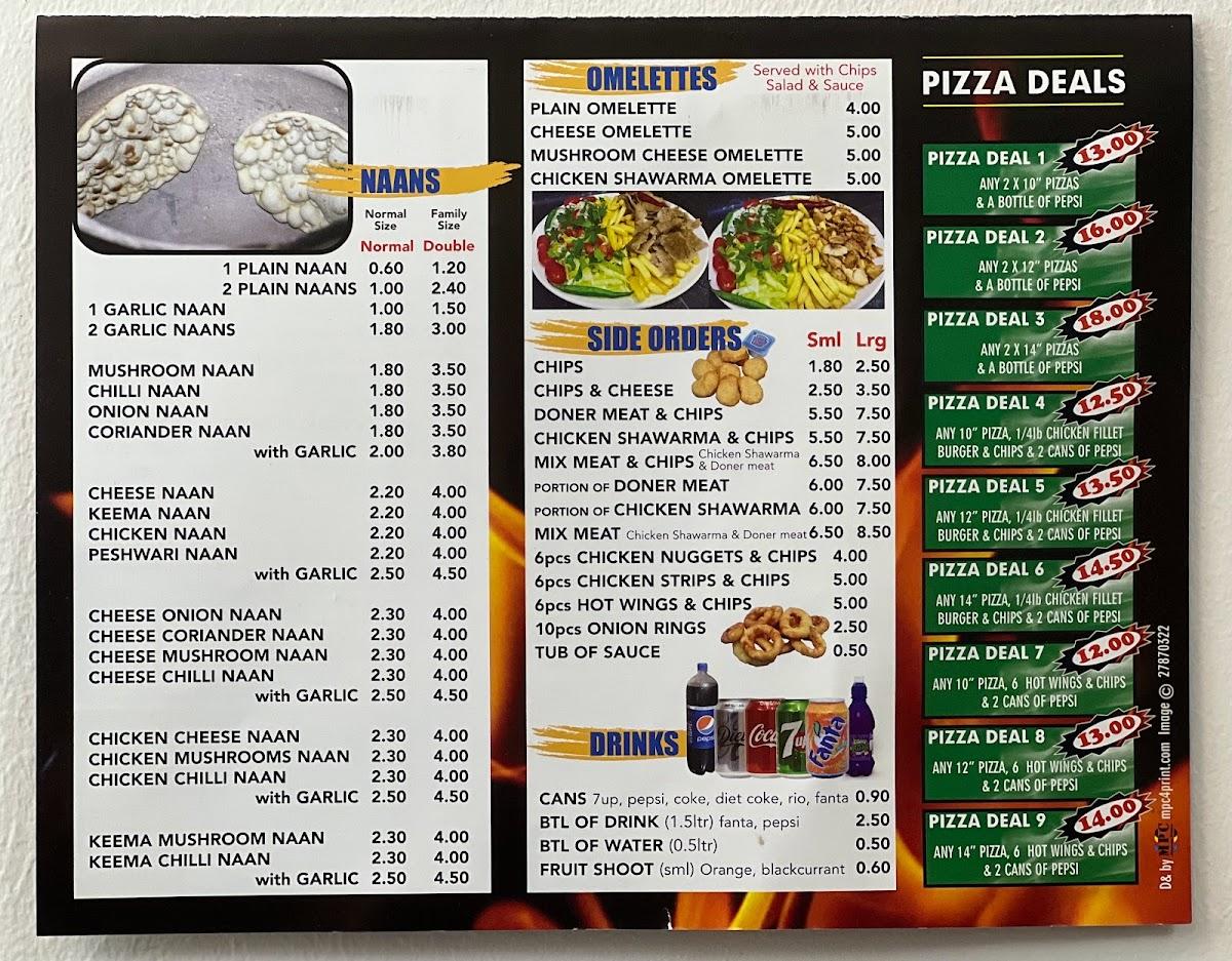 Menu at Fresh Naan restaurant, Stoke-on-Trent