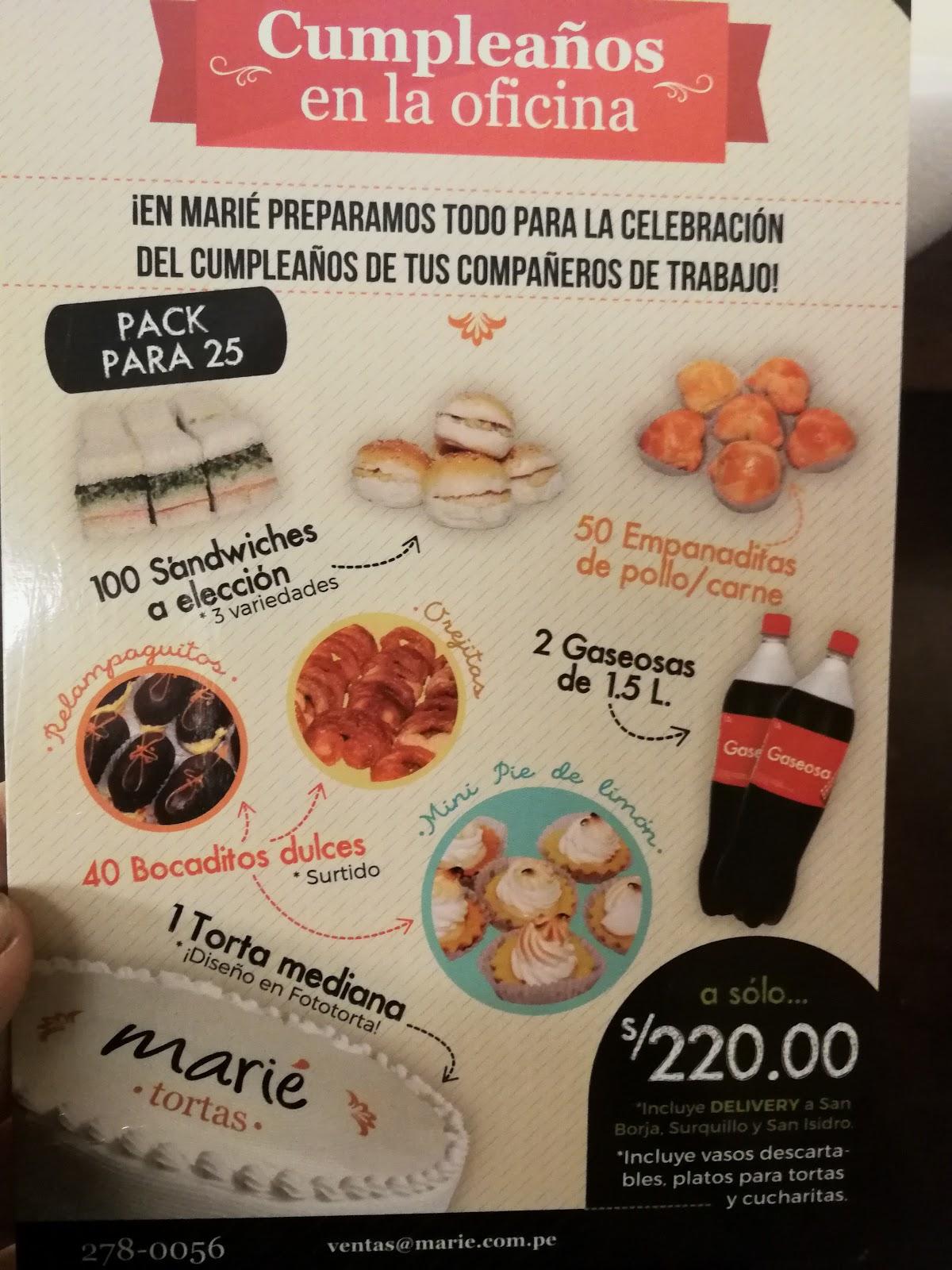Menu at Marié Restaurante, San Borja, Av. de las Artes Nte. 1028