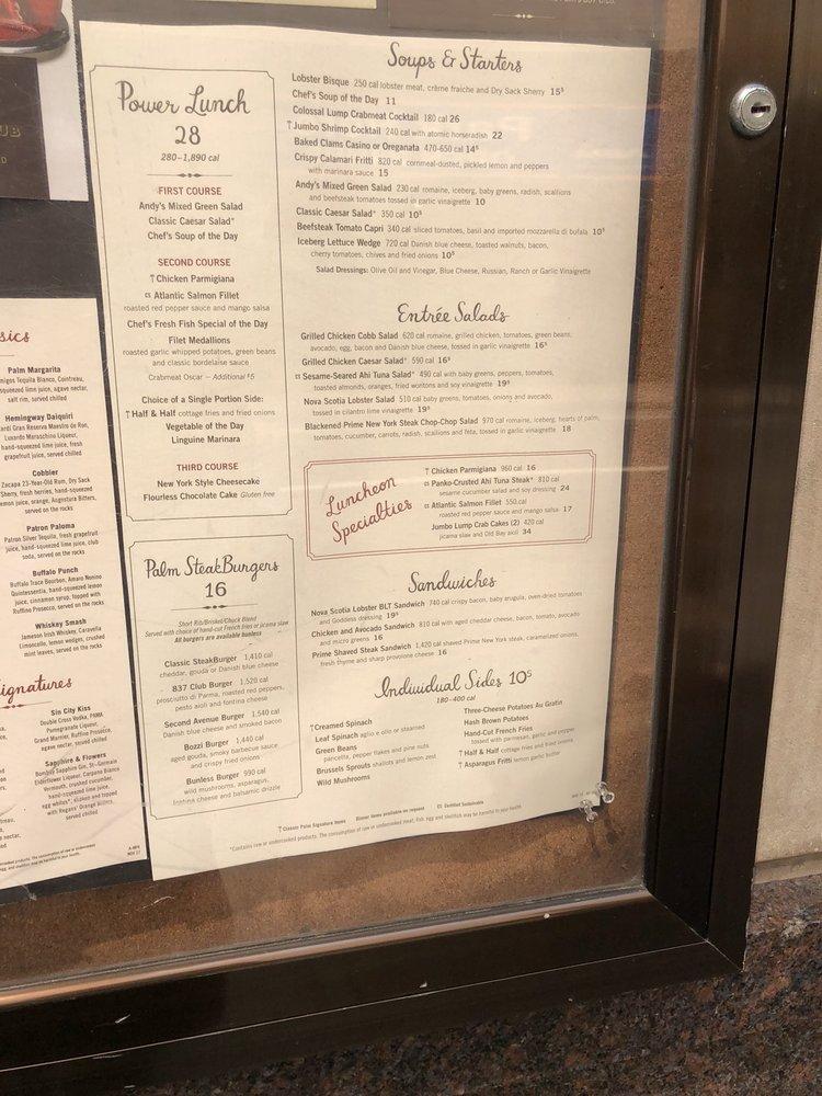Menu at The Palm – New York steakhouse, West New York, 250 W 50th St