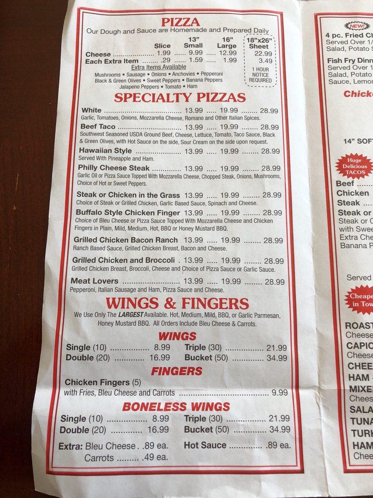 Menu at Town Line Pizzeria, Town Line