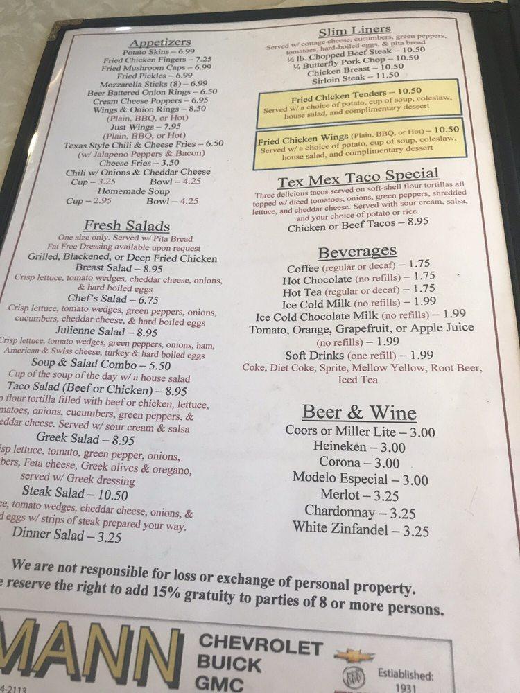 Menu at USA Restaurant, Monticello