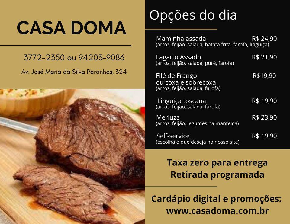 Menu em Casa Doma restaurante, São Paulo