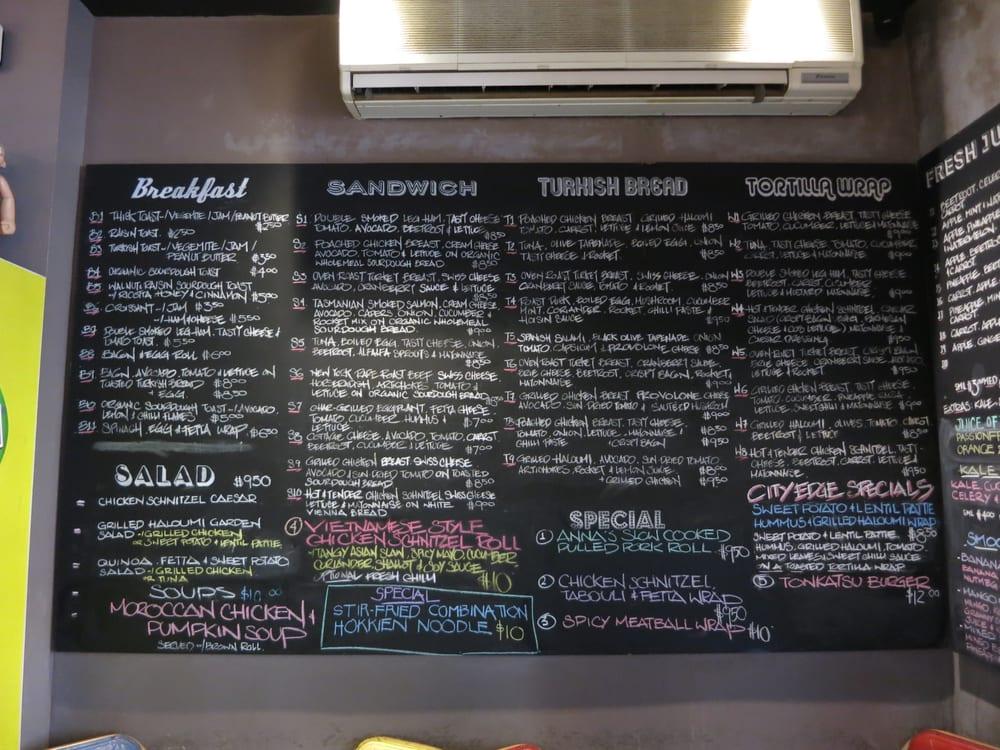Menu at City Edge Cafe, Surry Hills, 74-80 Reservoir St