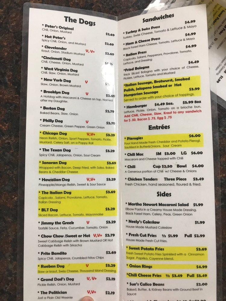 Menu at Dog Daze Gourmet Hot Dogs restaurant, Canton