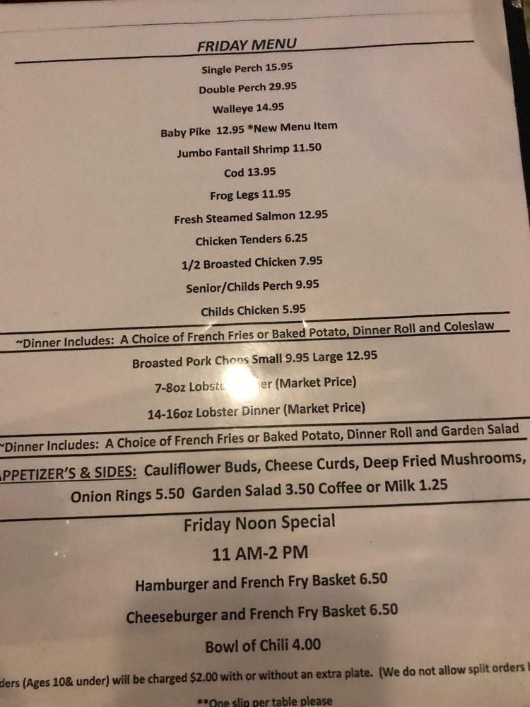 Menu at Redwood Inn restaurant, Green Bay, Main St