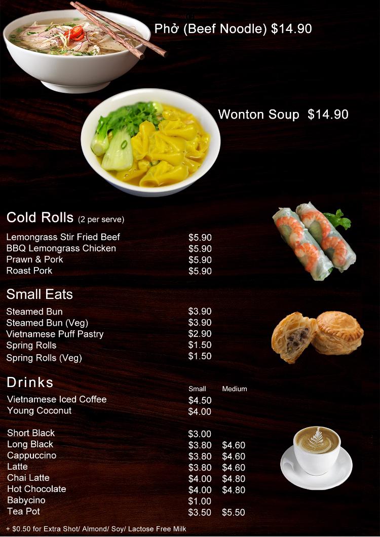 Menu at Tay Do restaurant, Adelaide
