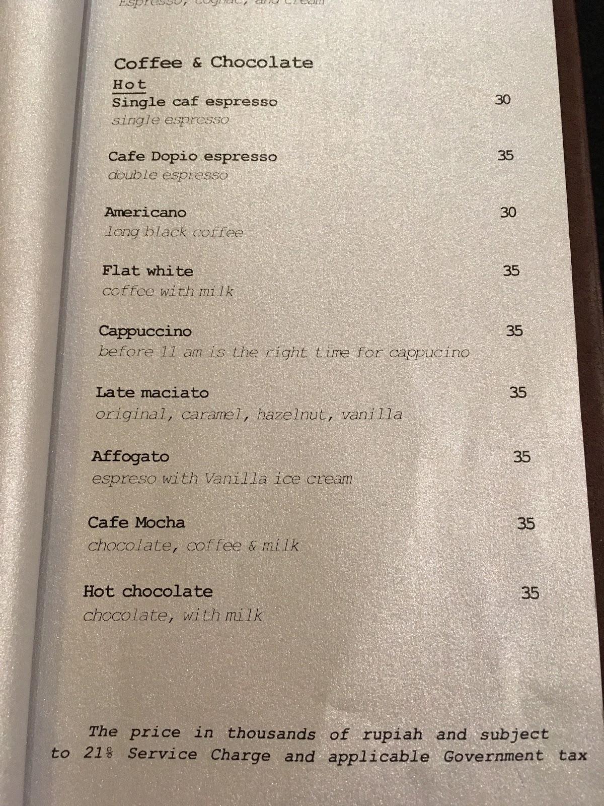 Menu at The Tenku Japanese Restaurant, Kuta Selatan