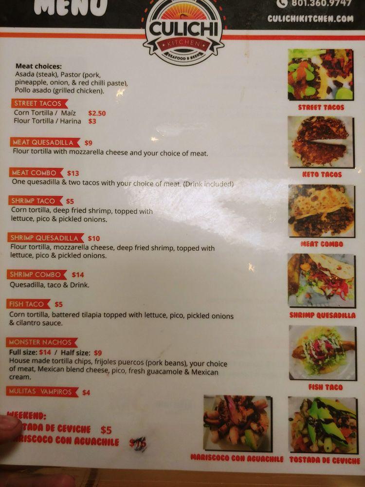 Menu at Culichi Kitchen Orem restaurant, Orem, S State St Ste 103