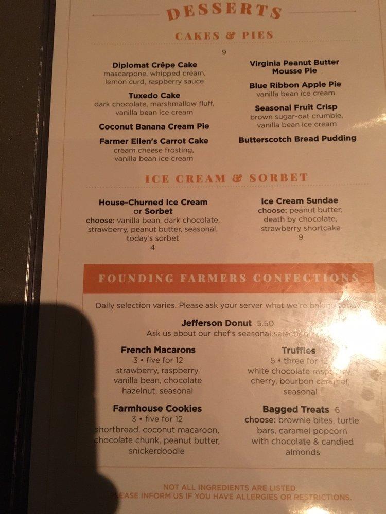 Menu at Founding Farmers Tysons pub & bar, Tysons