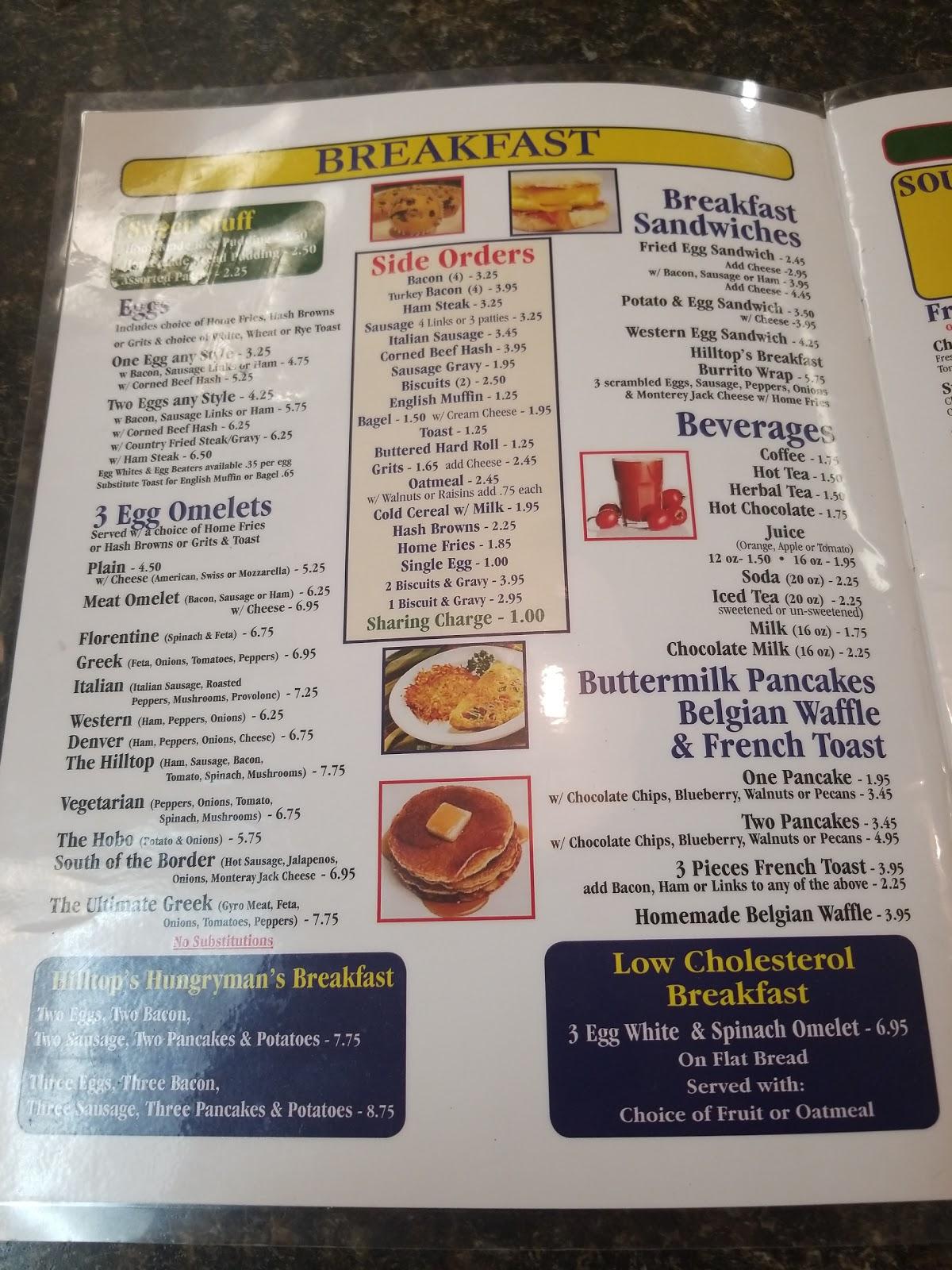 Menu at Hilltop Cafe, New Port Richey