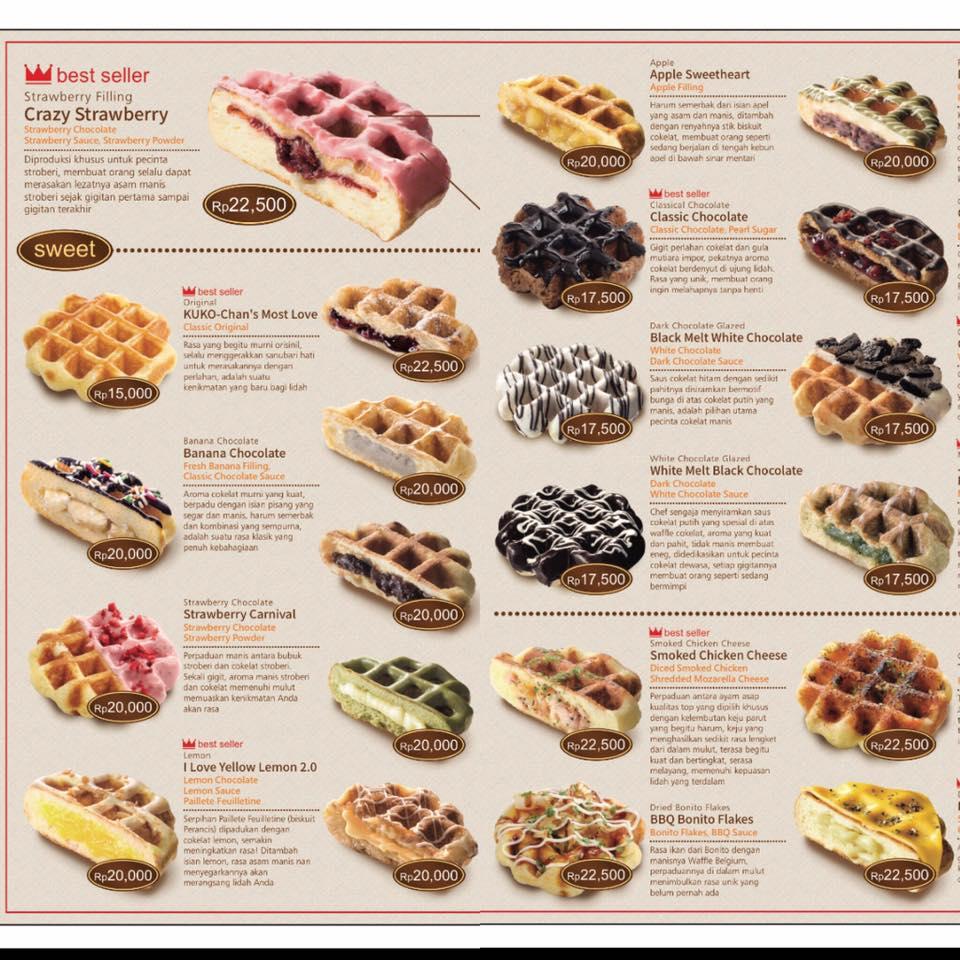 Carta del restaurante KUKO Belgian Waffle - Tunjungan Plaza 3, Surabaya
