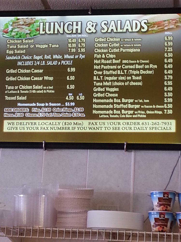 Menu at Bagelport restaurant, East Northport