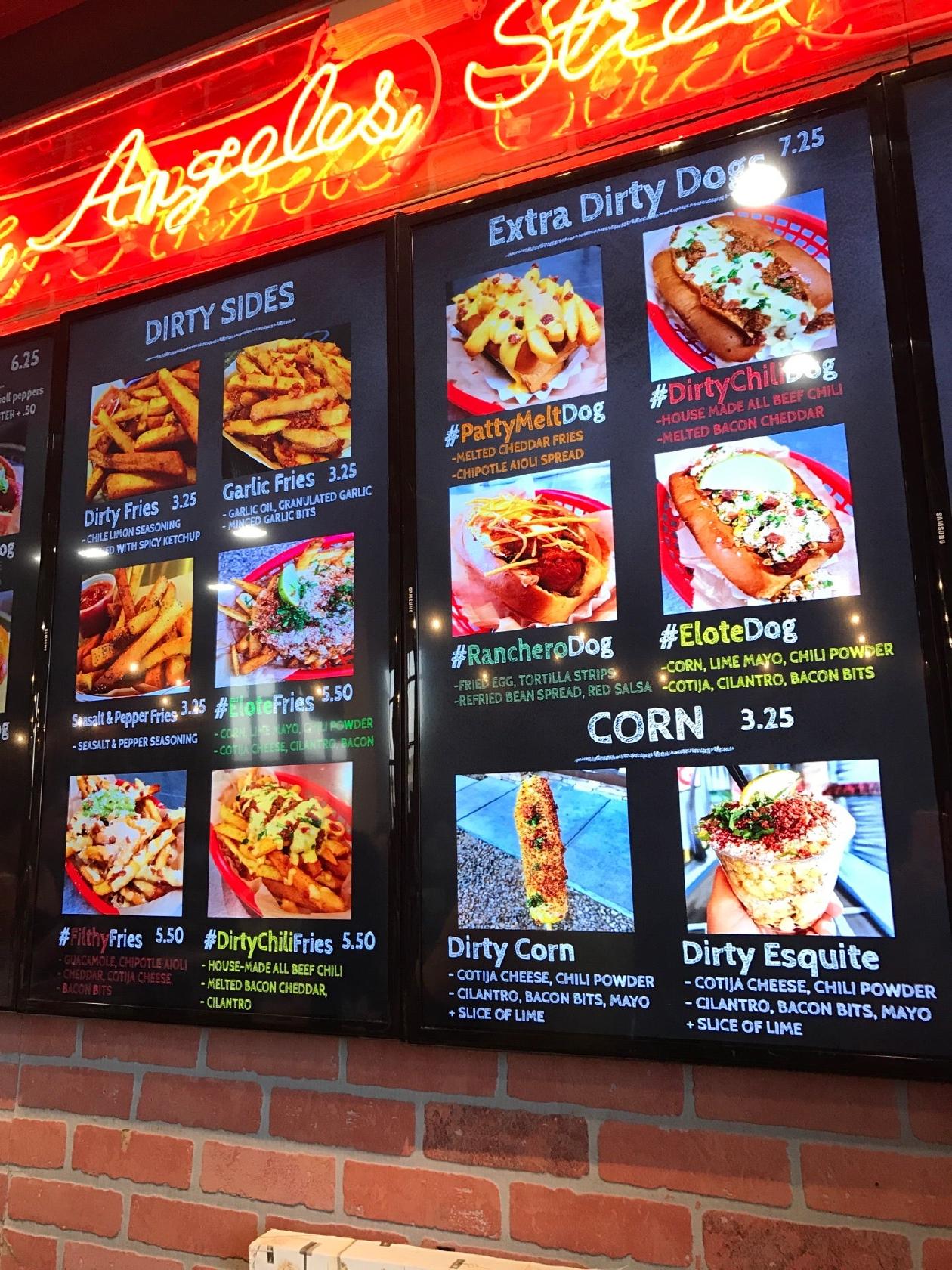 Menu at Dirt Dog restaurant, Las Vegas, S Rainbow Blvd #100