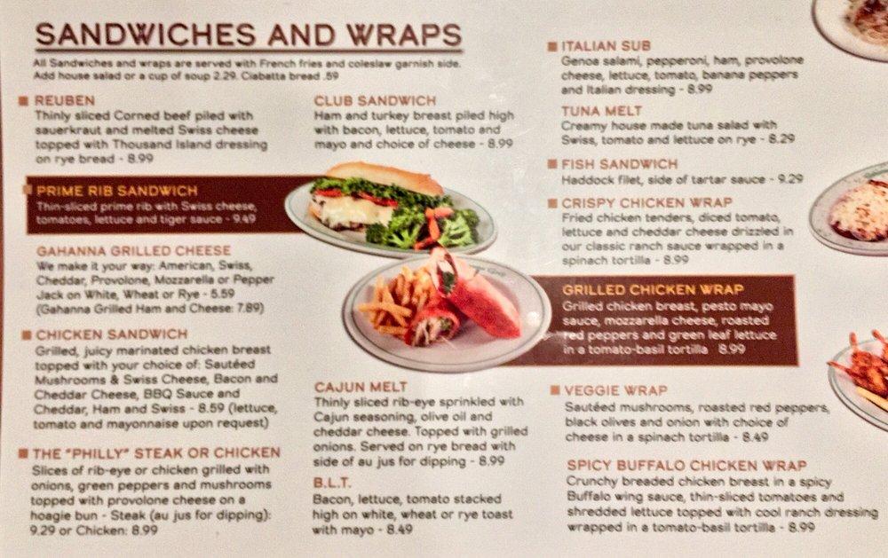 Menu at Gahanna Grill restaurant, Gahanna