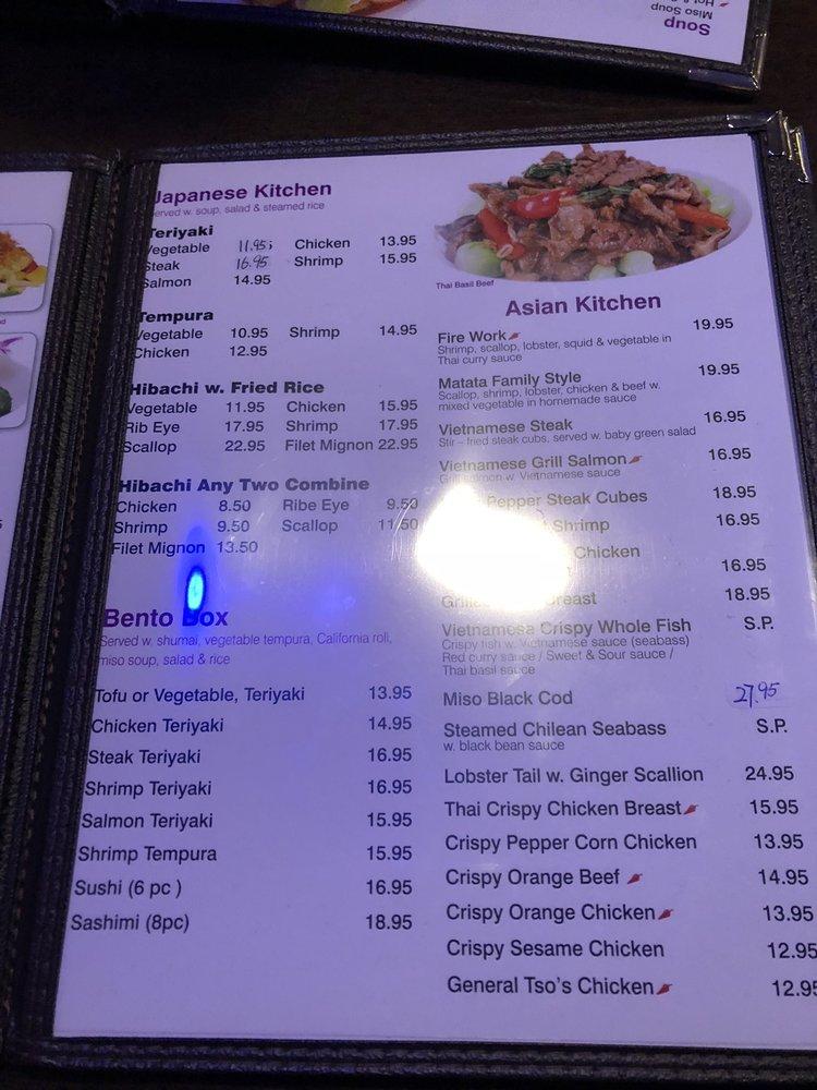 Menu at Matata Asian Cuisine restaurant, Middletown