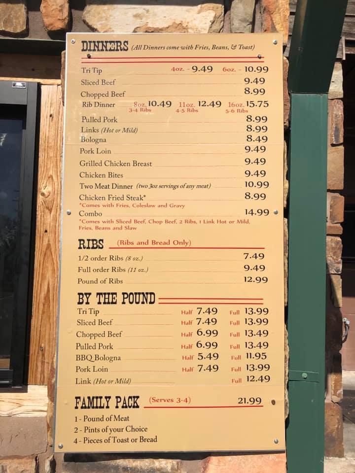 Menu at My Place BBQ Tahlequah, Tahlequah