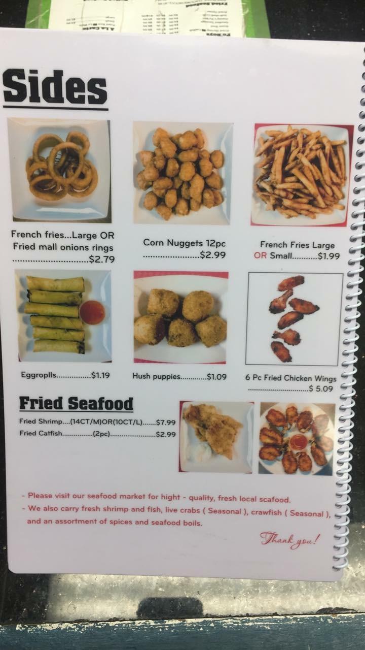 Menu at Danny's Seafood restaurant, Long Beach