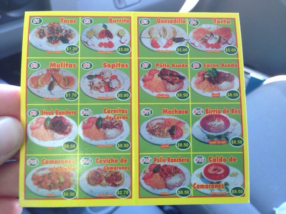 Menu at El Asador restaurant, Seattle, Rainier Ave S