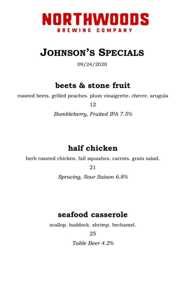 Menu at Johnsons Dairy Bar, Northwood