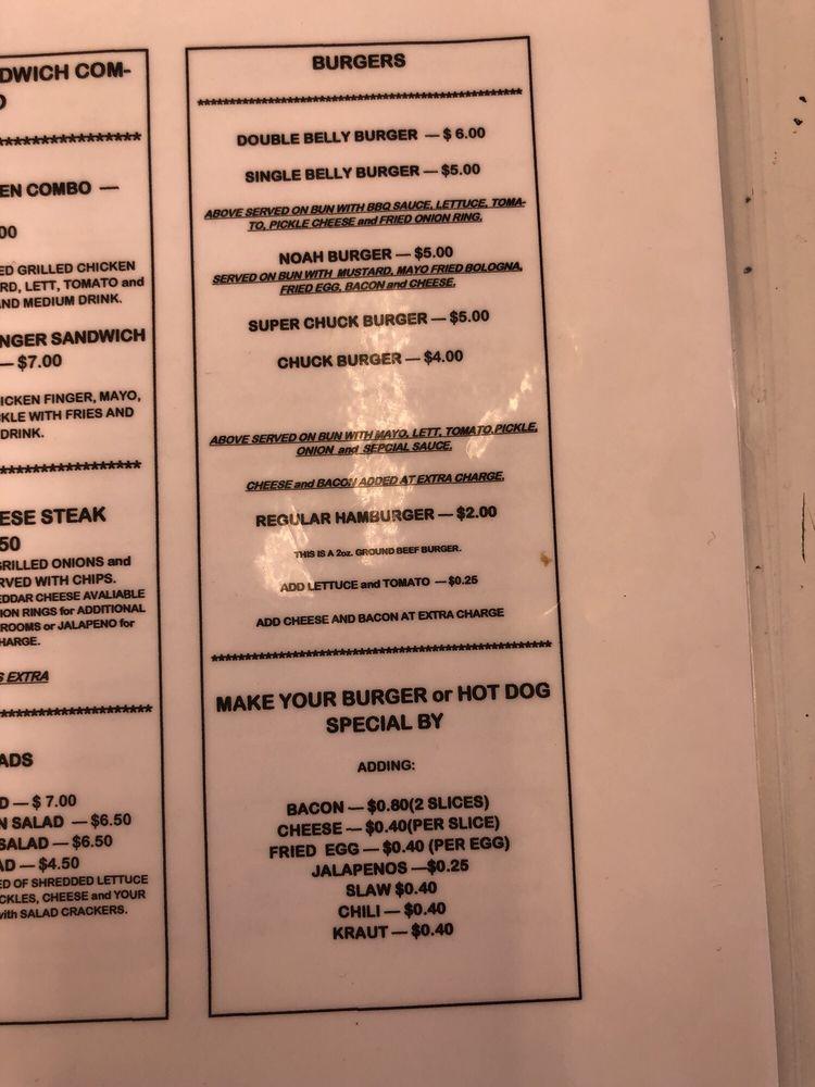 Menu at Big Chief Drive-In fast food, Glencoe