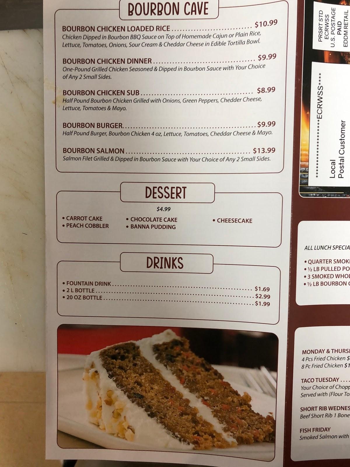 Menu at Prime BBQ Smokehouse, Monroe