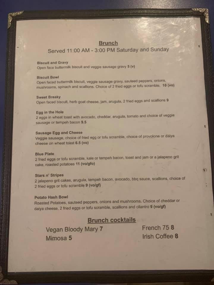 Menu at The Bark, Tallahassee