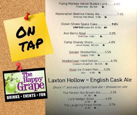 Menu at The Happy Grape Bar & Bistro, Lexington, 300 E Main St