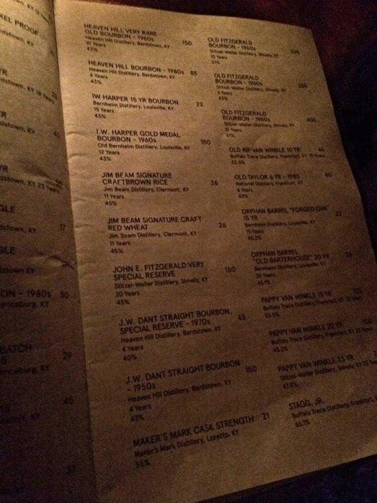 Menu at The Milk Room pub & bar, Chicago