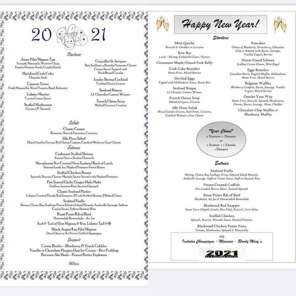 Menu at The Snapper Inn restaurant, Oakdale