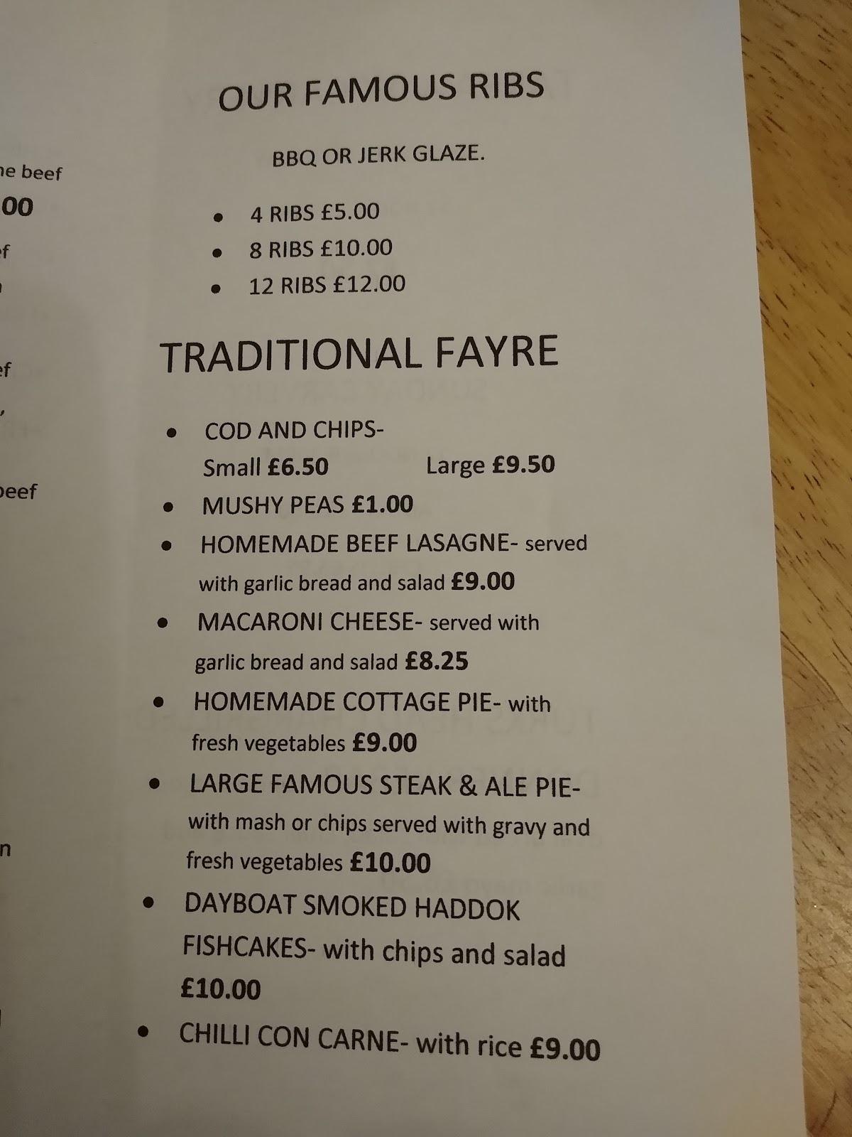 Menu at The Turks Head pub & bar, Weymouth