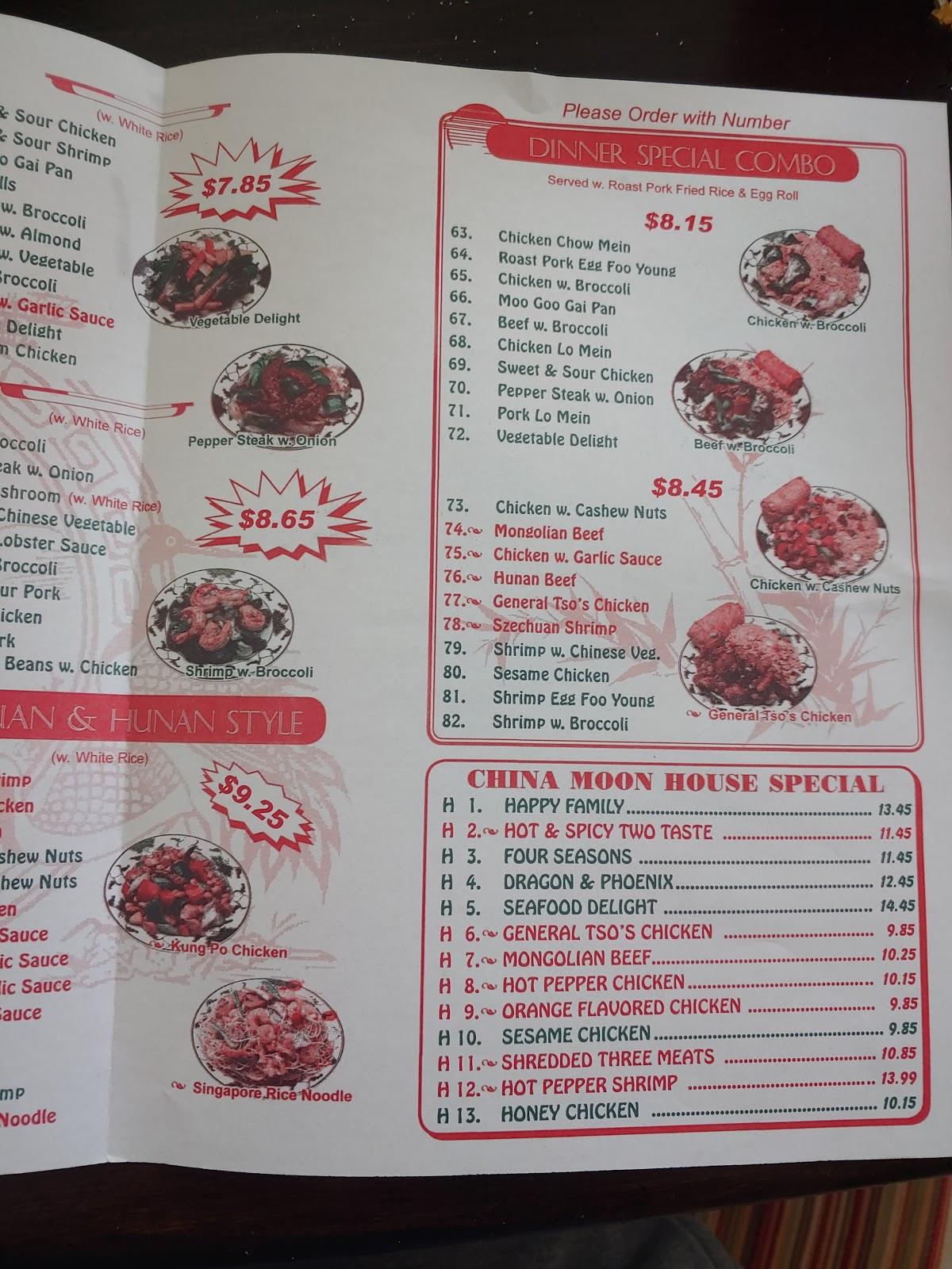 Menu at China Moon Restaurant, Madison
