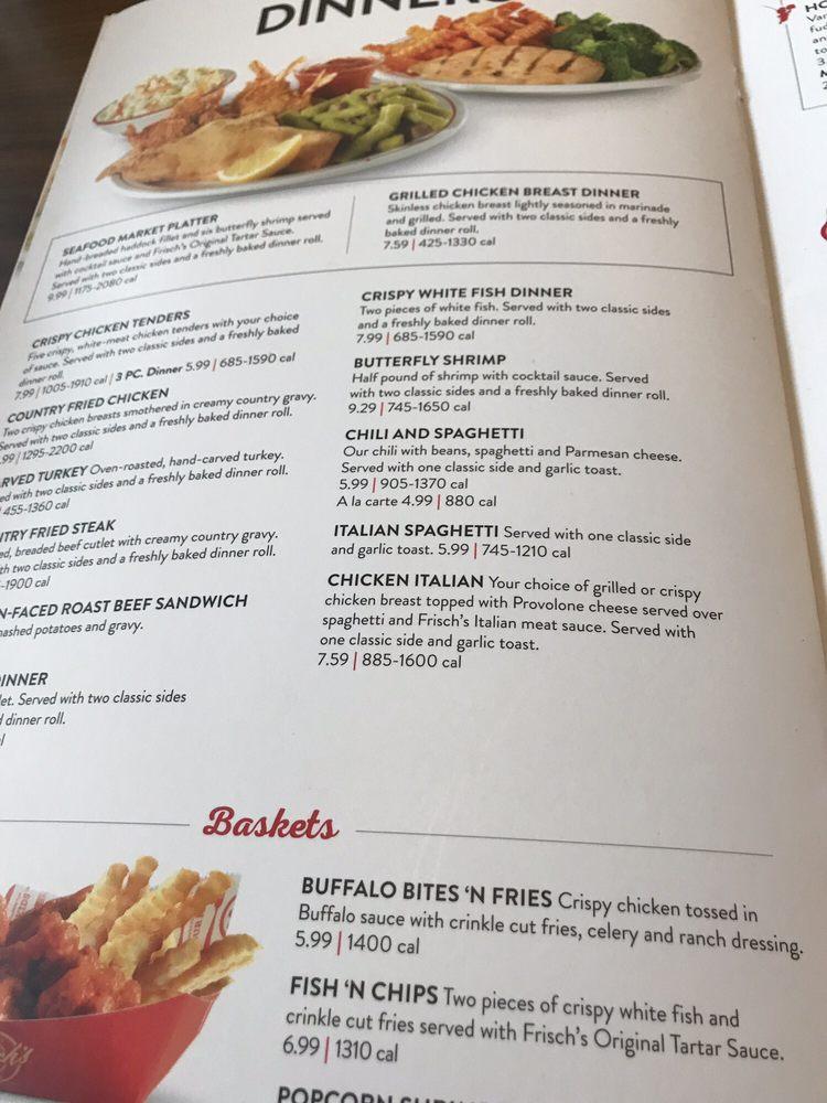 Menu at Frisch's Big Boy restaurant, Springfield, E Main St