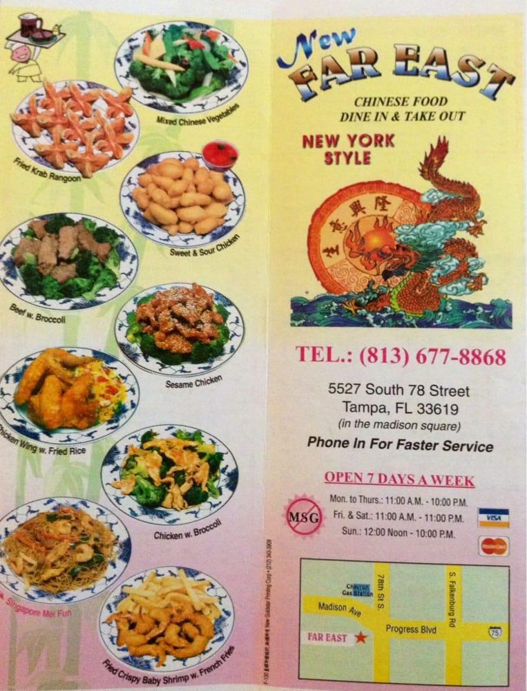 Menu at New Far East Restaurant, Tampa