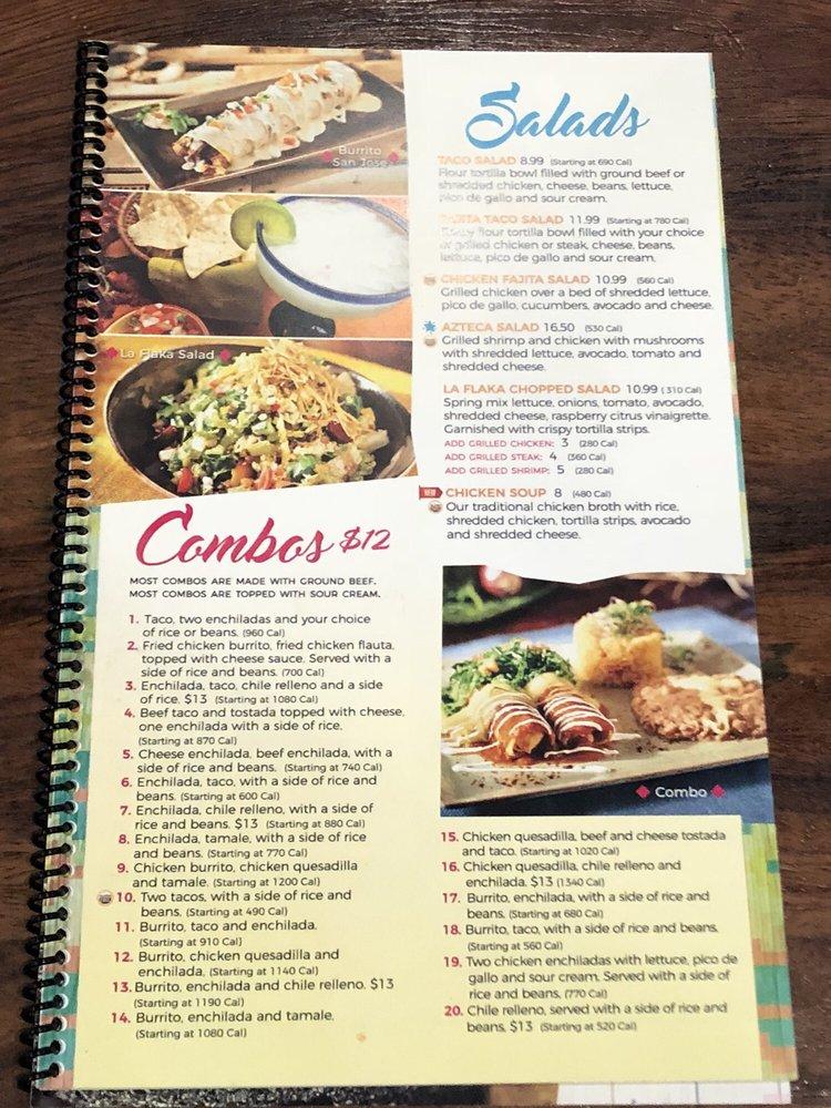 Menu at Plaza Azteca Mexican Restaurant · Lancaster, Lancaster ...