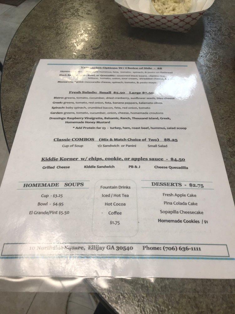 Menu at Back Porch Bistro restaurant, Ellijay