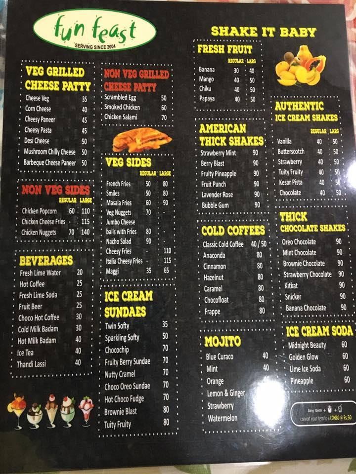 Menu at Fun Feast, Chandigarh, Booth No. 125