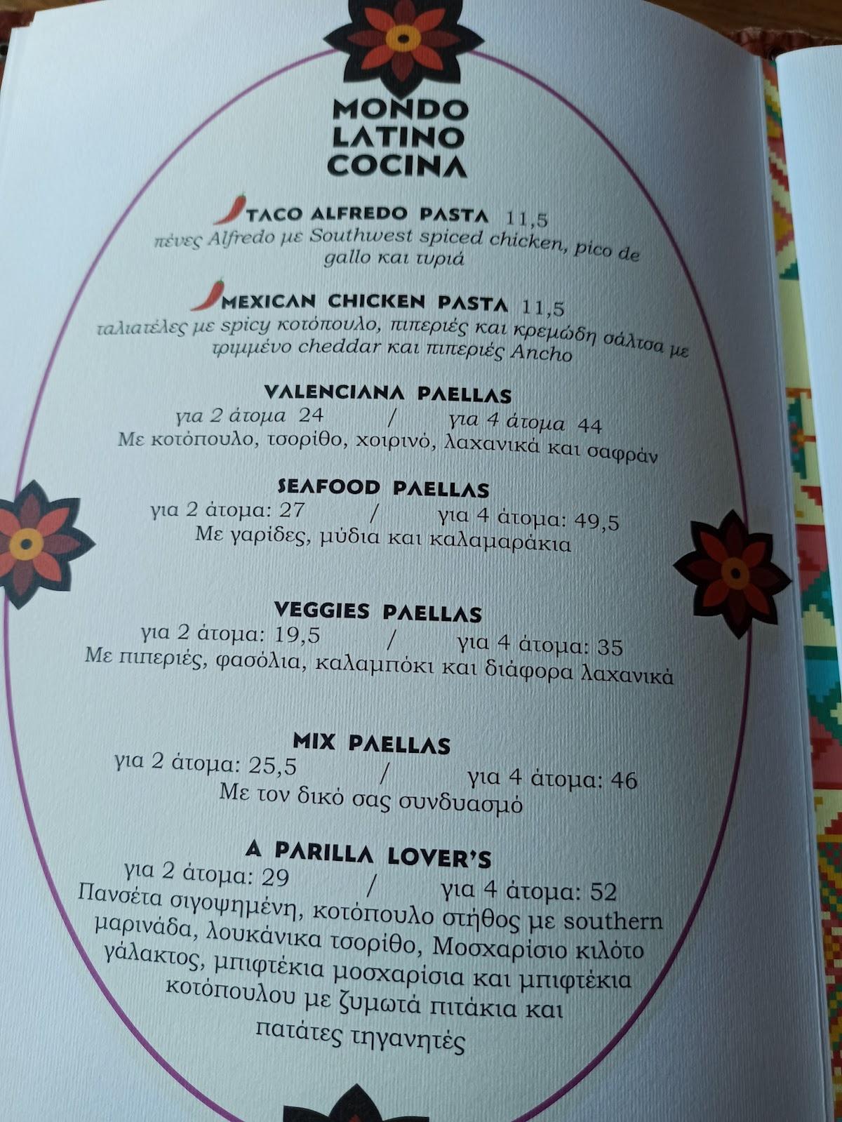 Menu at MEJICO RESTAURANT BAR, Argyroupoli