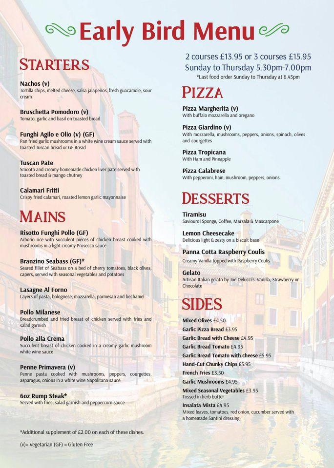 Menu at Santini Italian Restaurant, Ravenshead