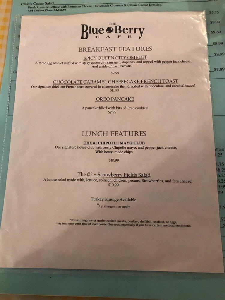 Menu at The Blue Berry Café Bellbrook desserts, Bellbrook